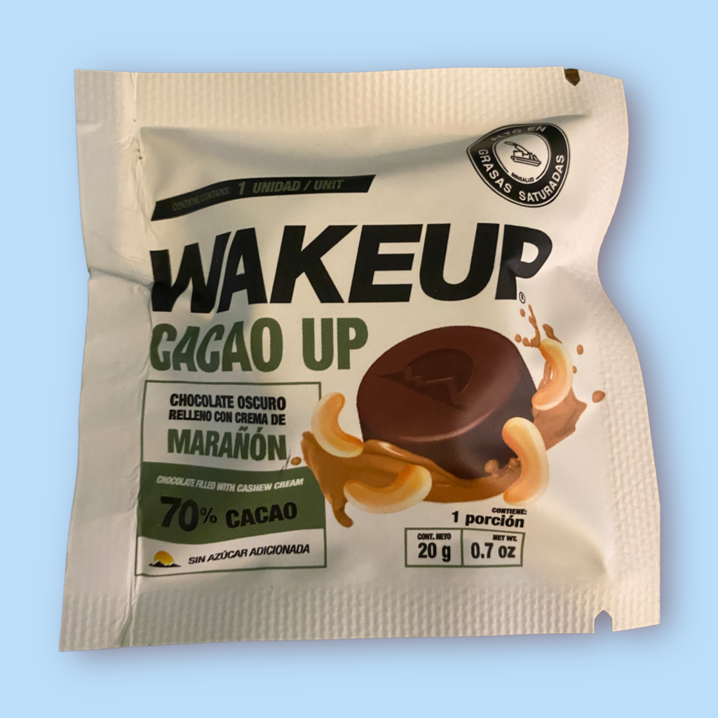 Wake Up Cacao Up Chocolate Oscuro Relleno Con Crema De Marañón 20g ...