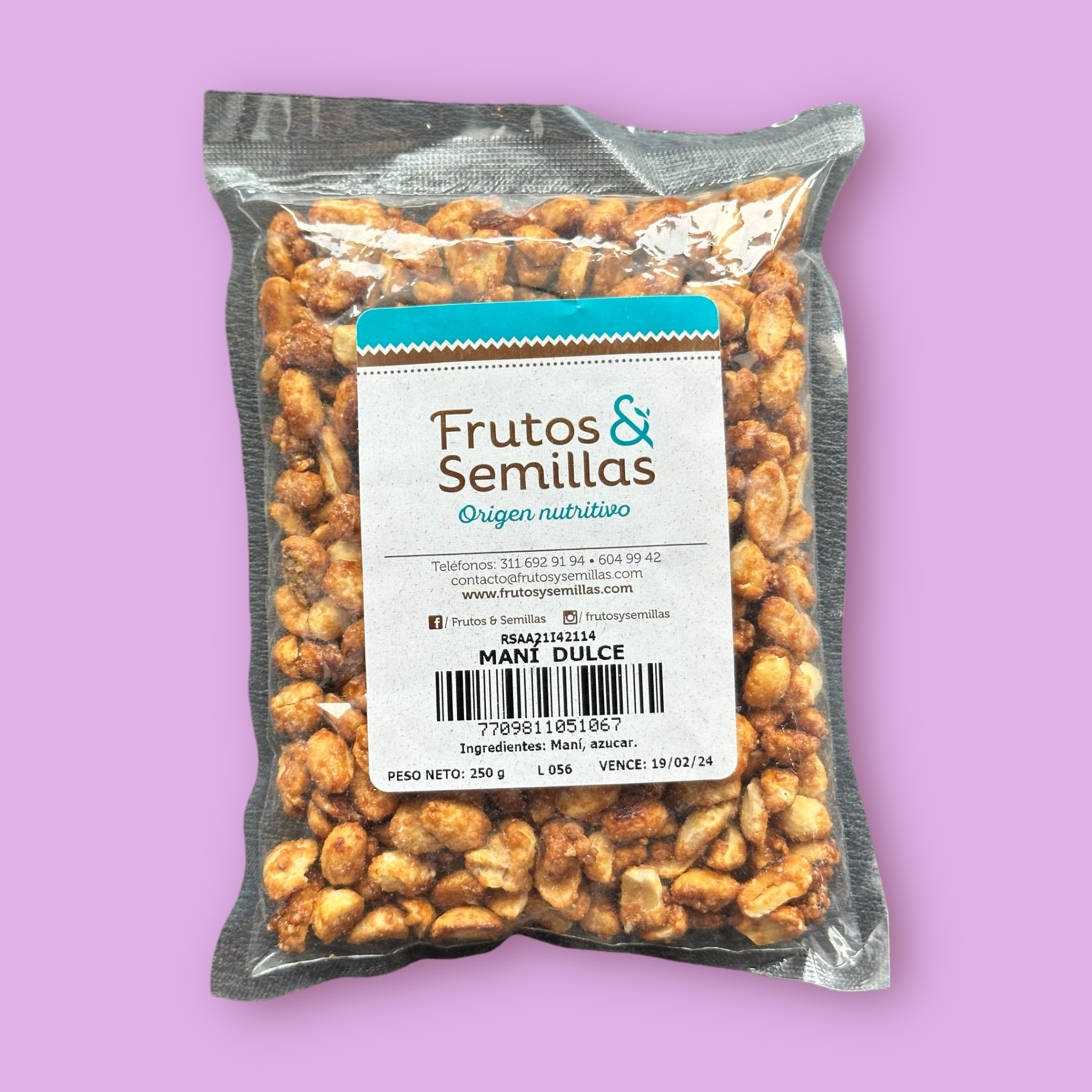 Frutos & Semillas Maní Dulce x 250g - Persano.co