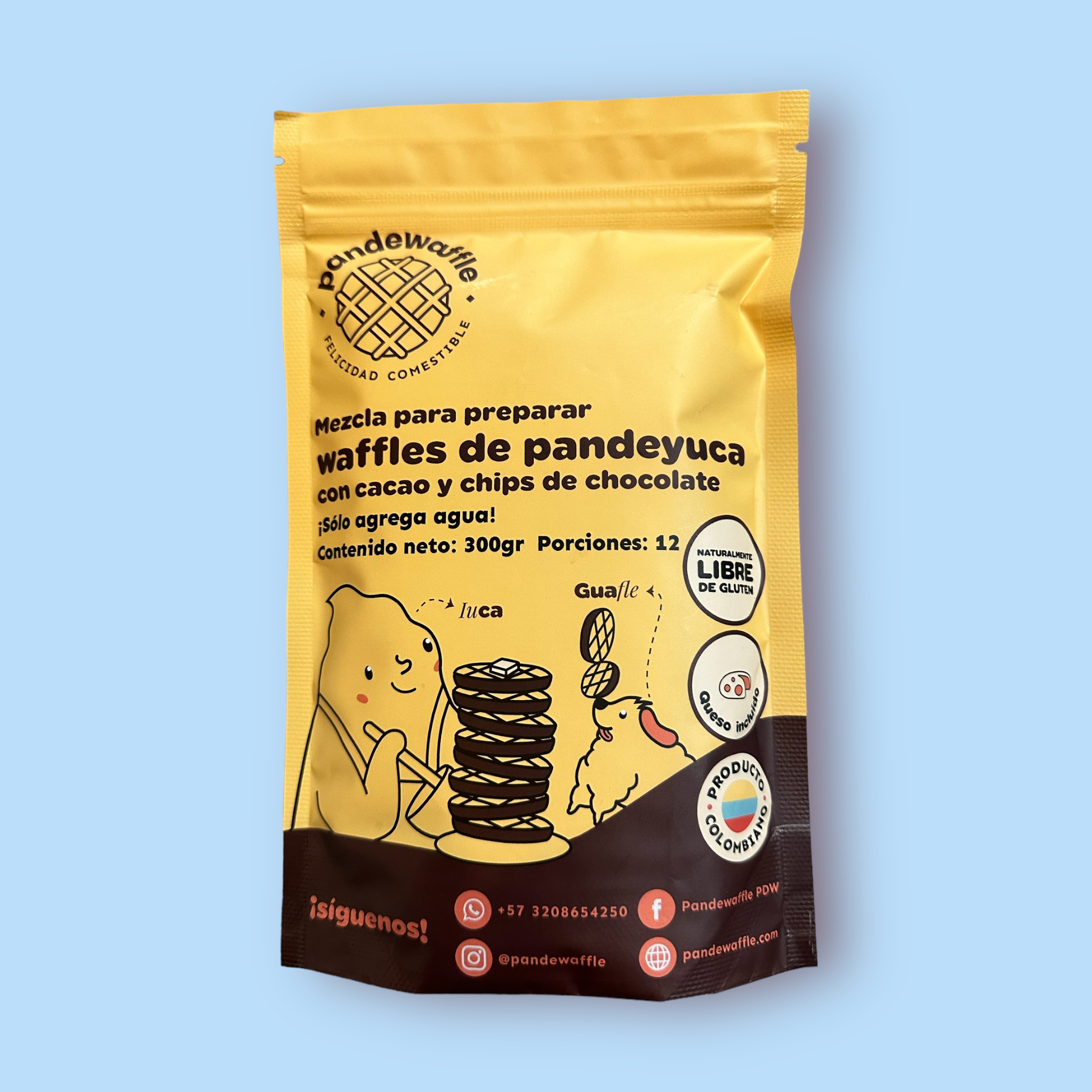 Pandewaffle Mezcla Para Preparar Waffles De Pandeyuca Con Cacao y Chips ...