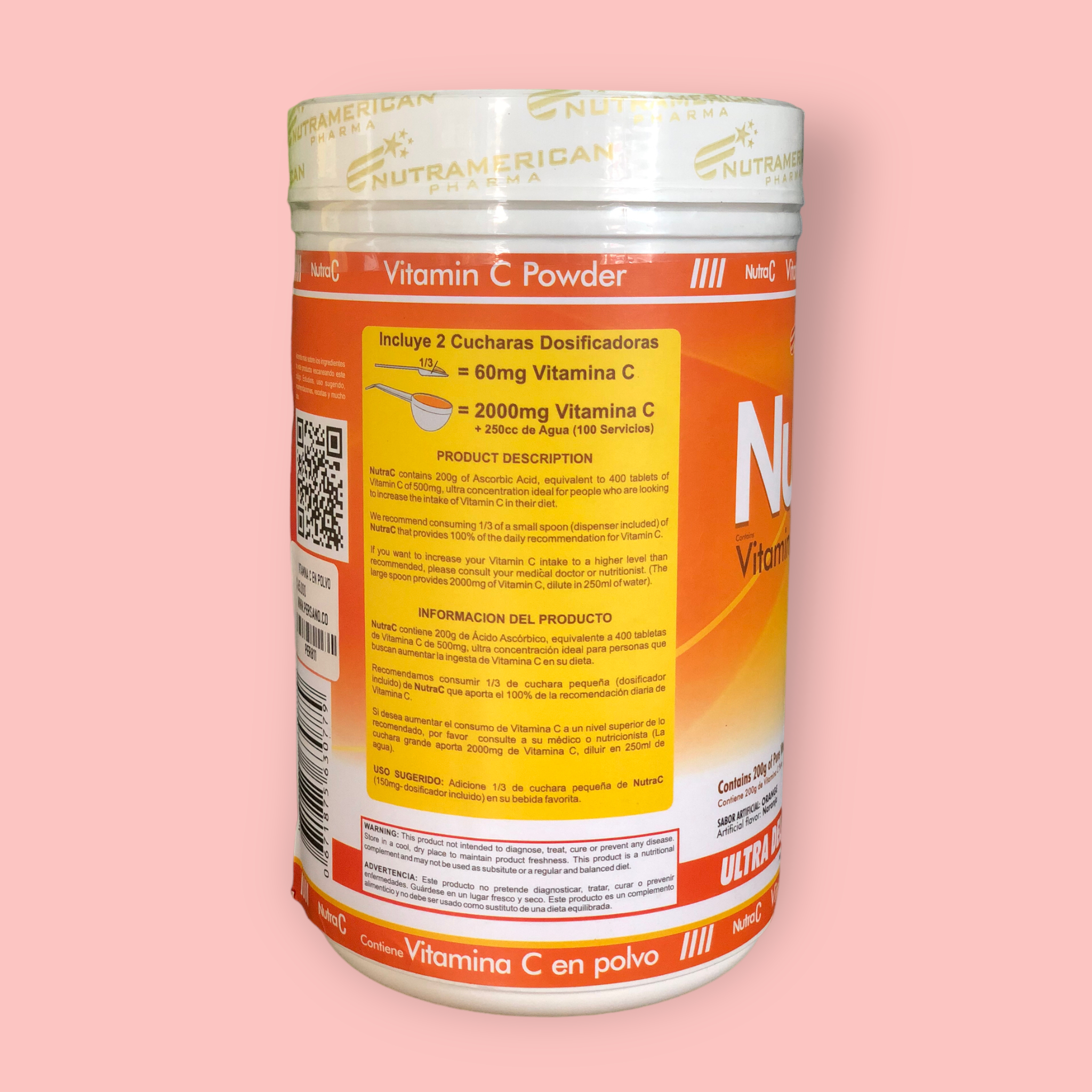 Nutramerican Vitamina Nutra C En Polvo x 500gr - Persano.co