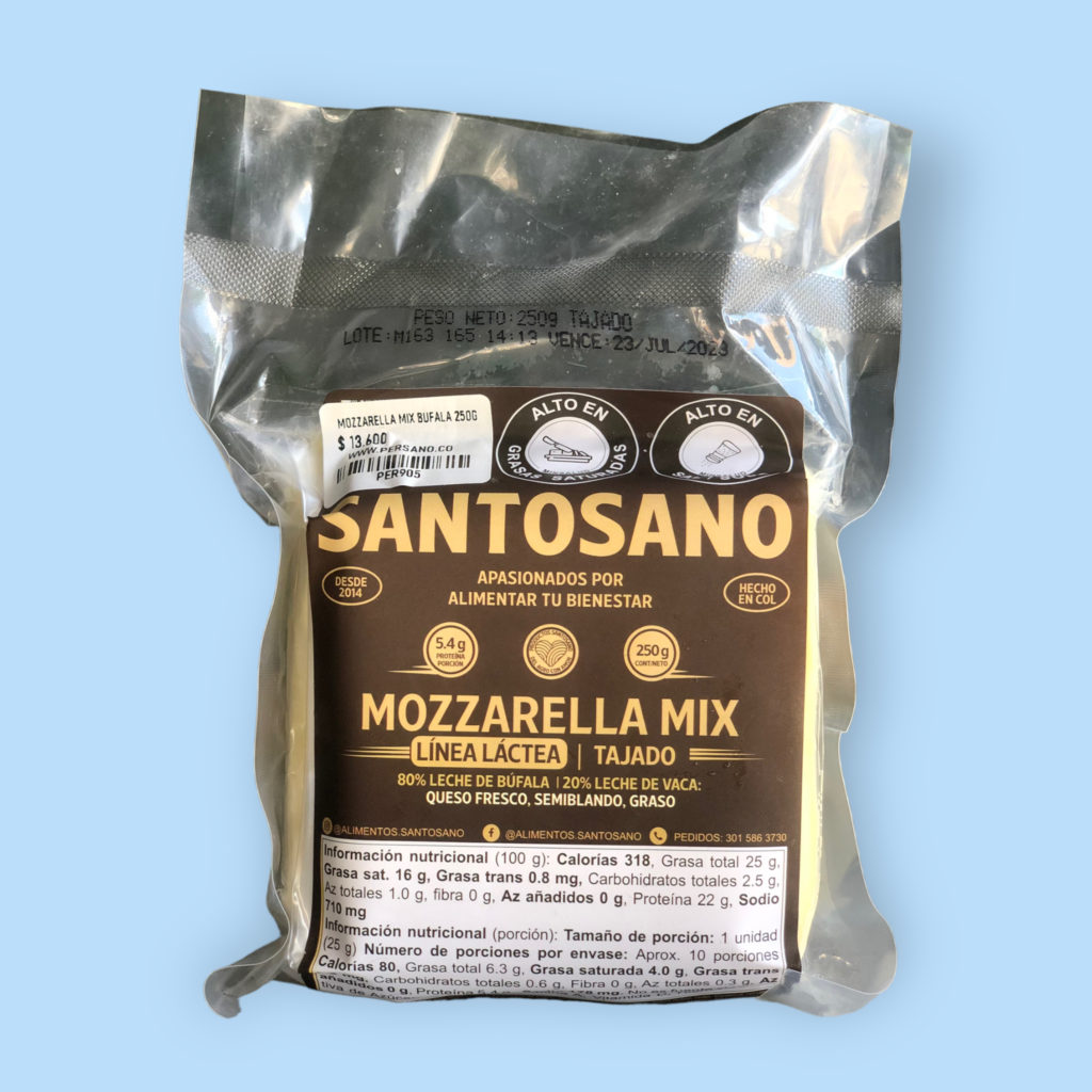 Santosano Mozzarella Mix Tajado 250g - Persano.co