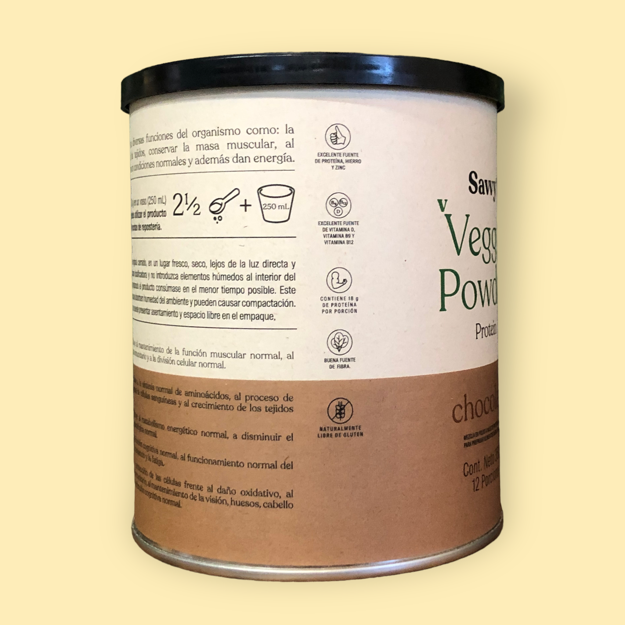 Savvy Proteina Mini Veggie Powder Chocolate x 360g - Compra en Persano.co