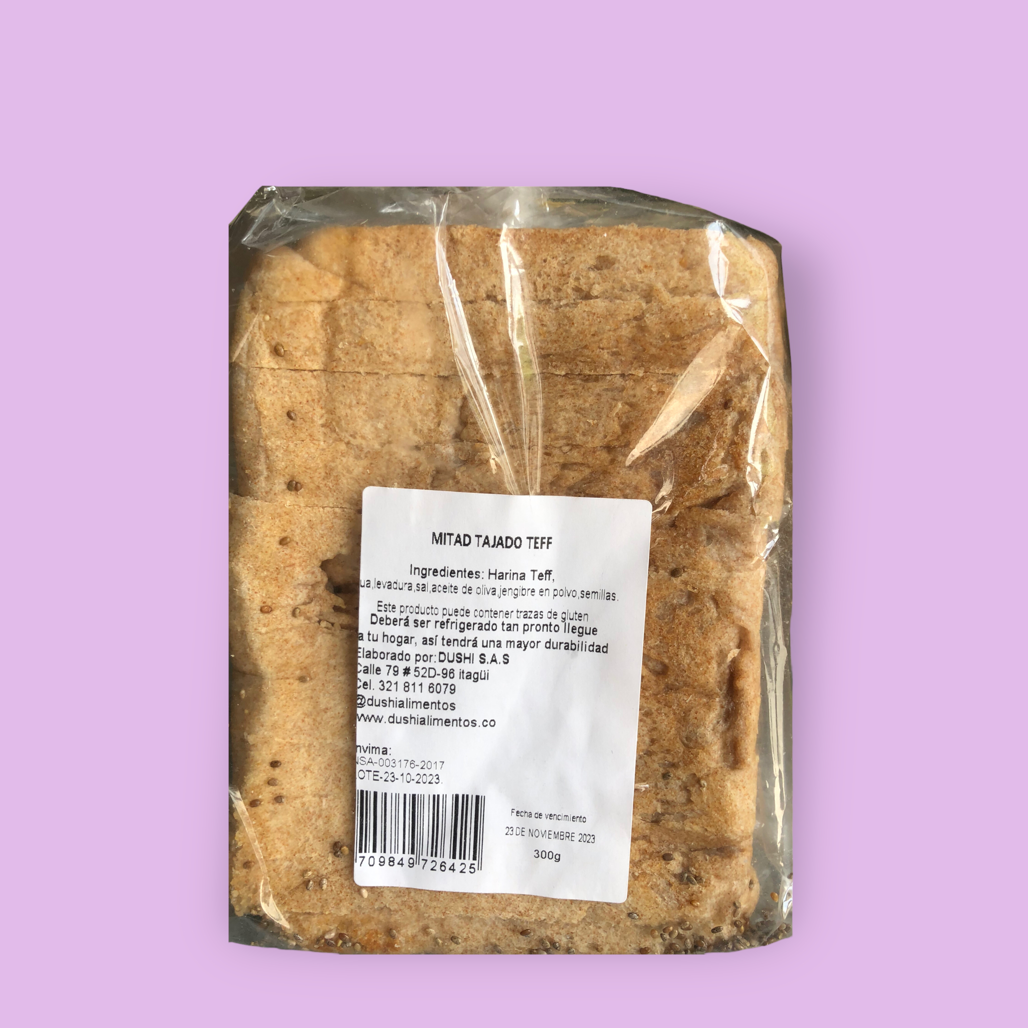 DUSHI Pan Mitad Tajado De Teff x 300g - Persano.co