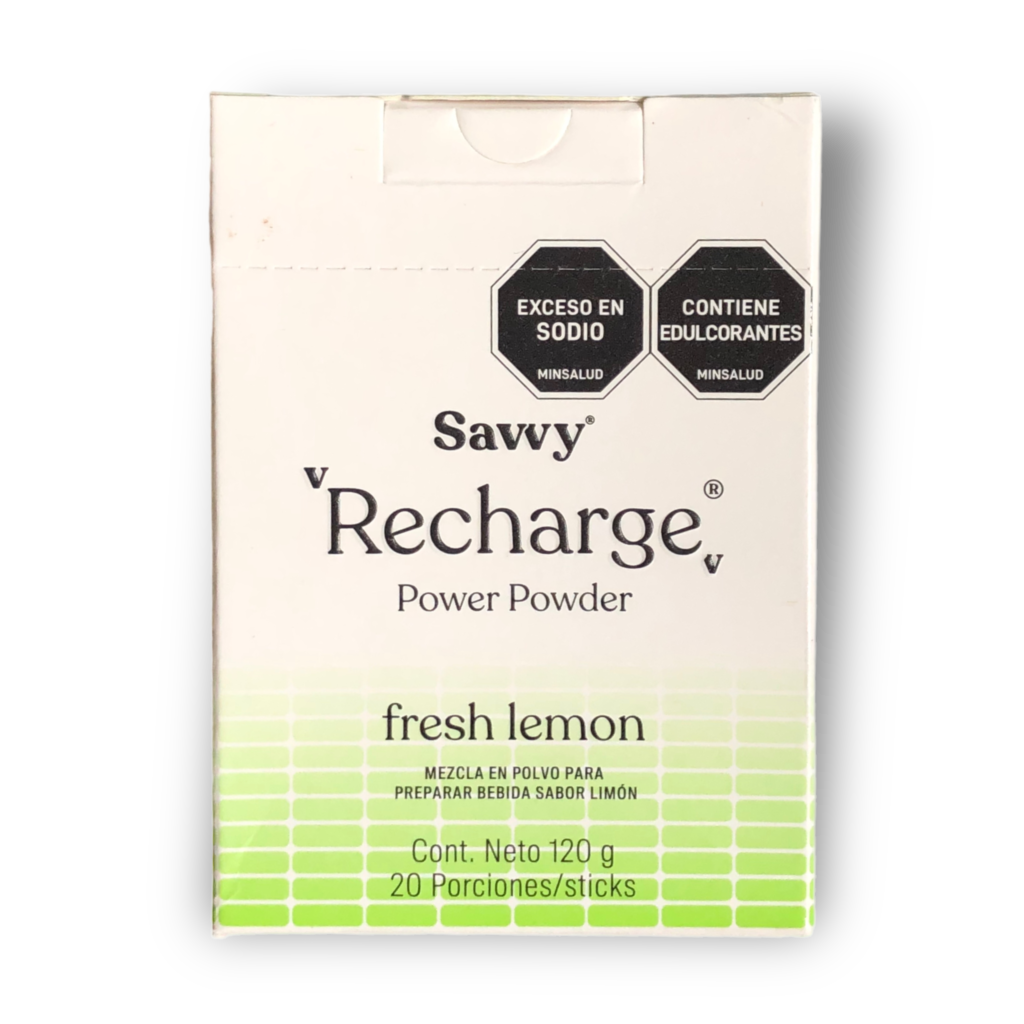 Savvy Recharge Power Powder Fresh Limon 20 Porciones - Persano.co